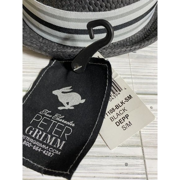 Peter Grimm | Accessories | Peter Grimm Depp Natural Straw Fedora Hat Blackgray Stripe Band Wire ...